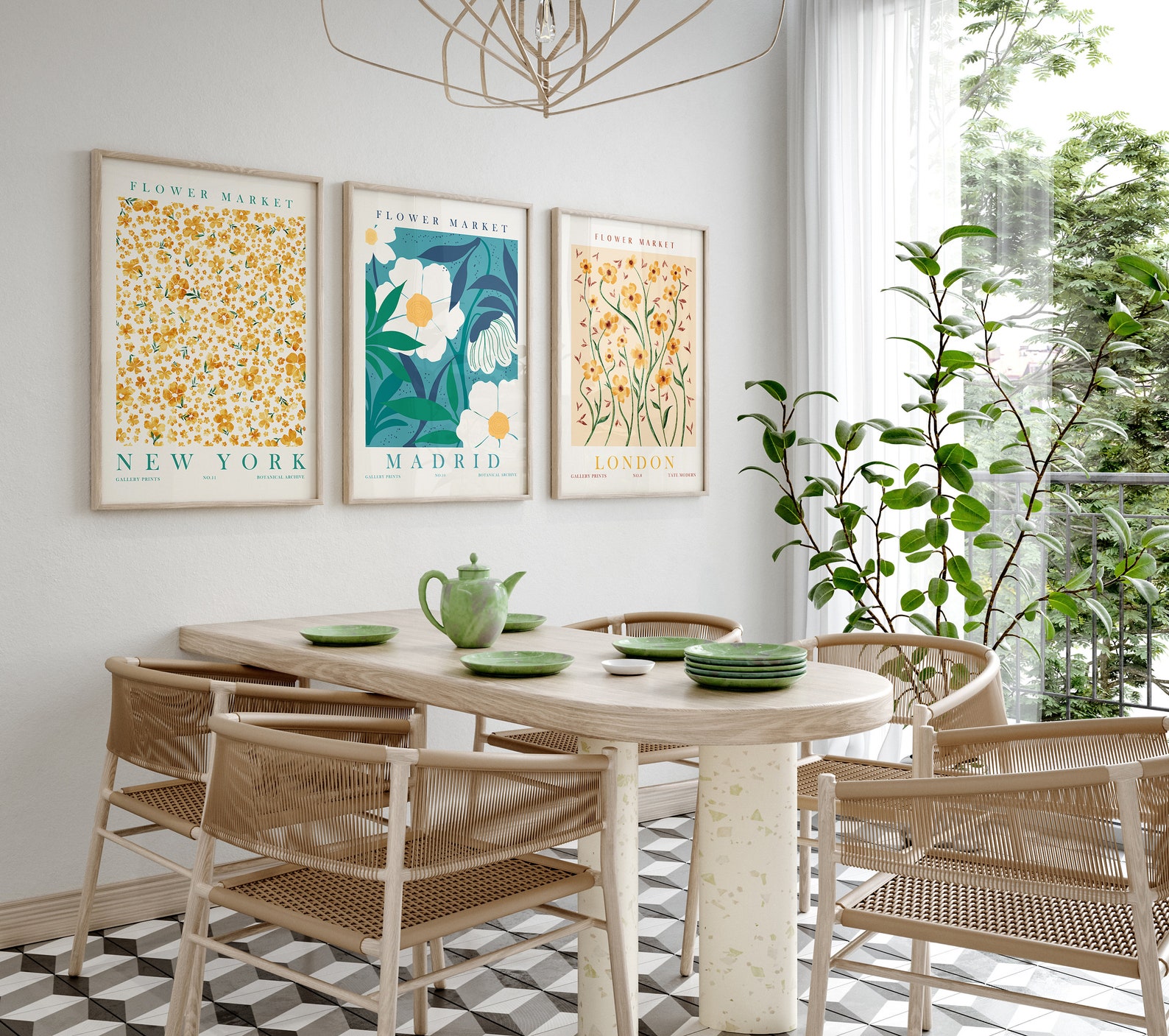 Flower Gallery Wall Set, Flower Market Prints, Trendy Floral Posters ...