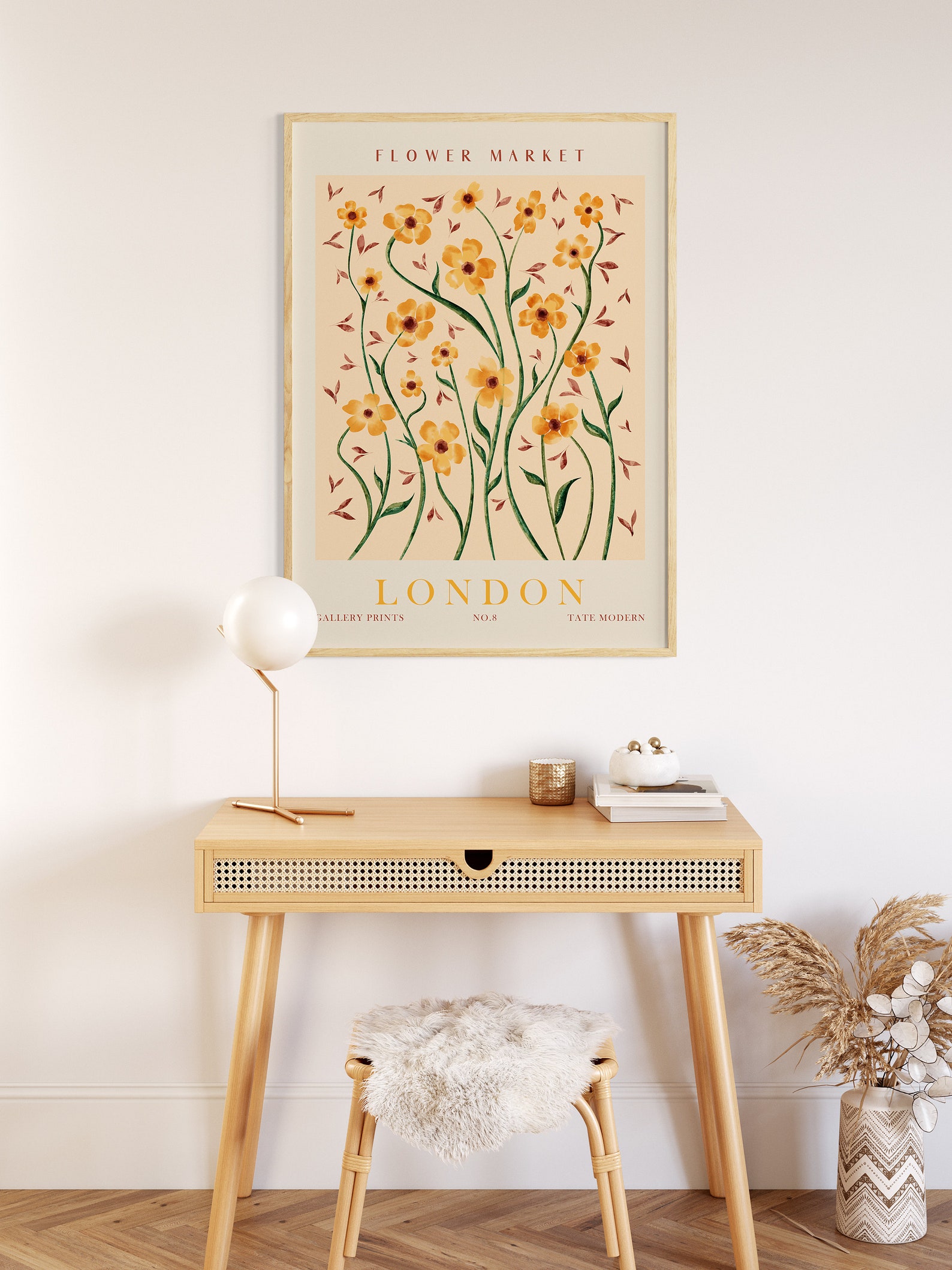 Flower Market Print Set of 9 Botanical Wall Art Floral - Etsy