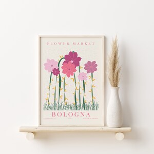 Pink Flower Wall Art Set, Flower Market Prints, Set of 3 Posters ...