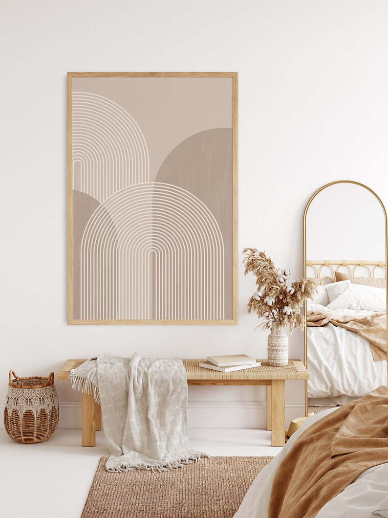 Neutral Wall Art, Mid Century Modern, Neutral Art Prints, Boho Wall ...