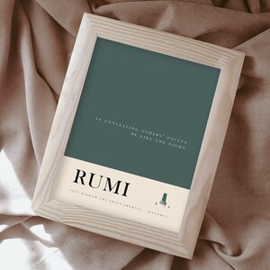 Rumi Poetry Wall Art, Set No 4, Sufi Poem Print, Rumi Quote Print ...