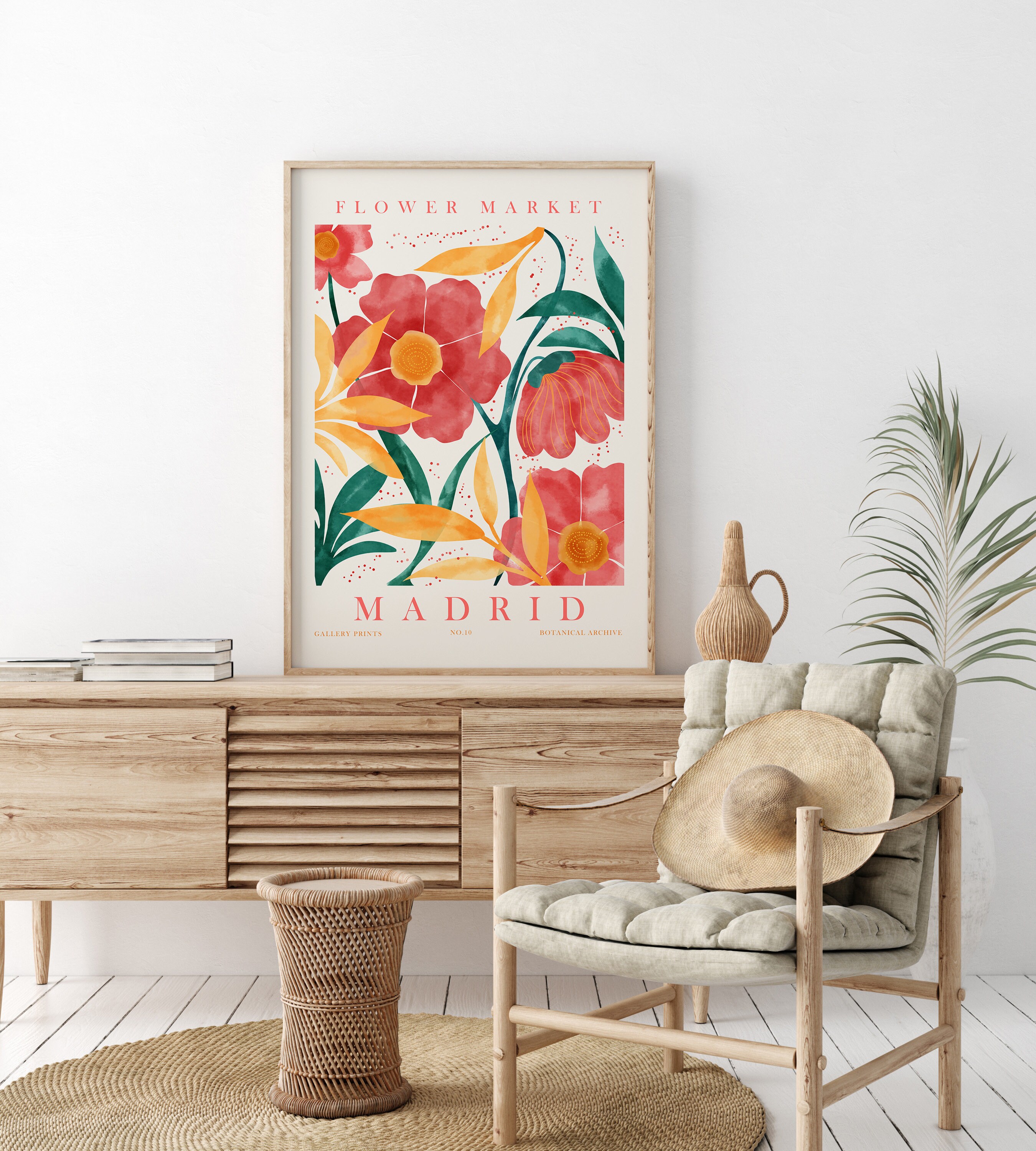 Flower Market Poster Set of 3 Miami Prints Madrid Prints - Etsy
