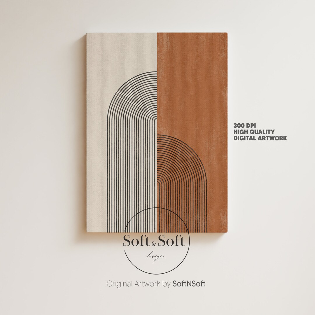 Mid Century Modern, Neutral Color Print, Terracotta Poster, Boho Wall ...