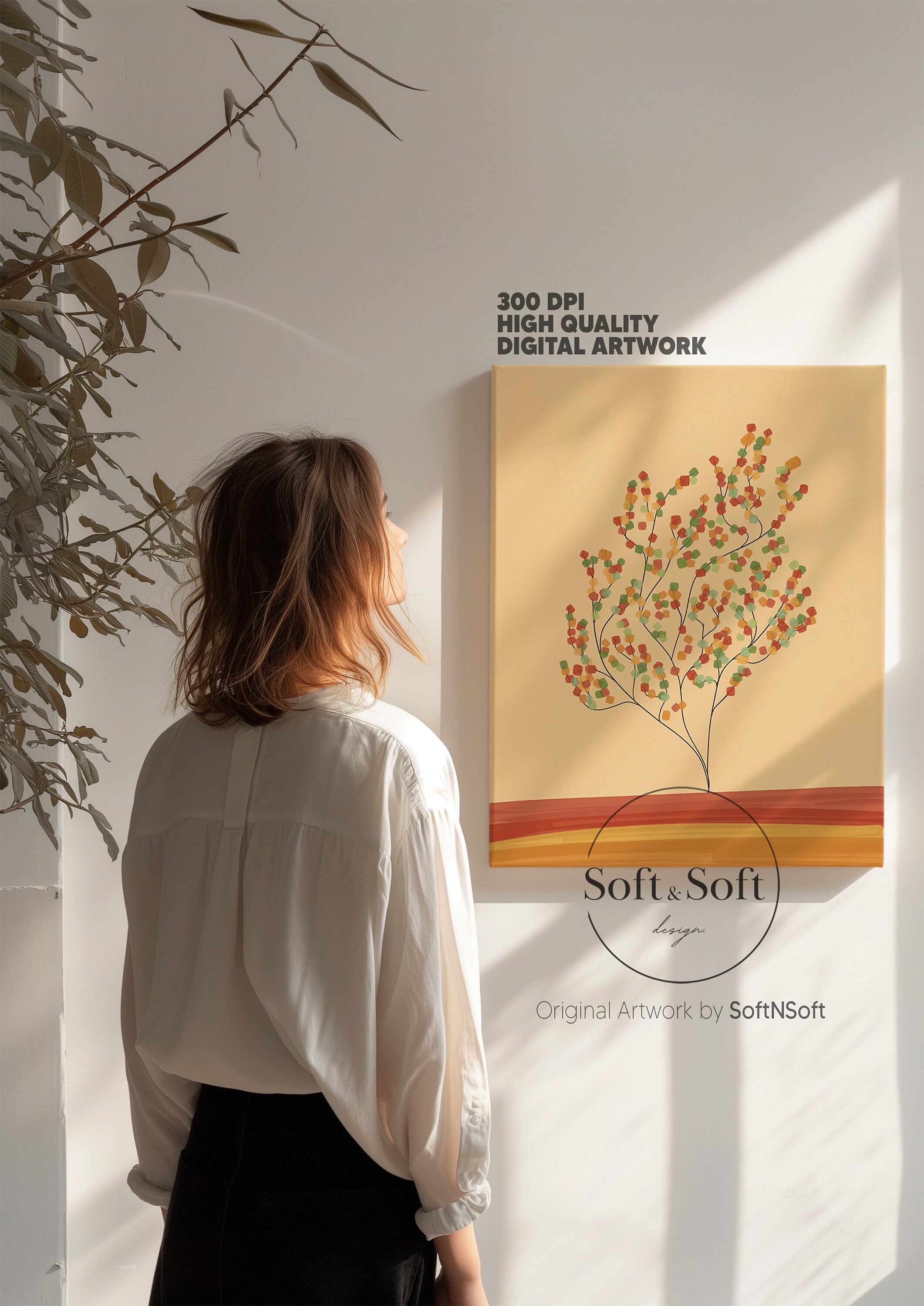 Modern Boho Art Print Wall Bundle, 24 Poster Wall Art Set, Wabi Sabi ...