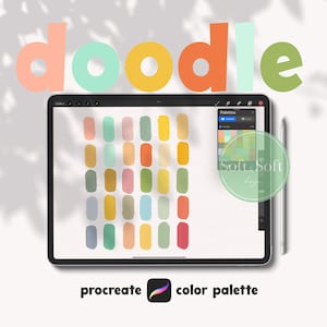 Doodle Procreate Color Palette, Vivid Retro Procreate Color Swatch ...