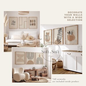 Boho Abstract Wall Art Bundle, Set of 40, Neutral Beige Gallery Wall ...