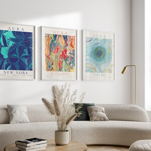 24 Posters Gallery Wall Set, Flower Decor Prints, Aura Gradient Wall ...