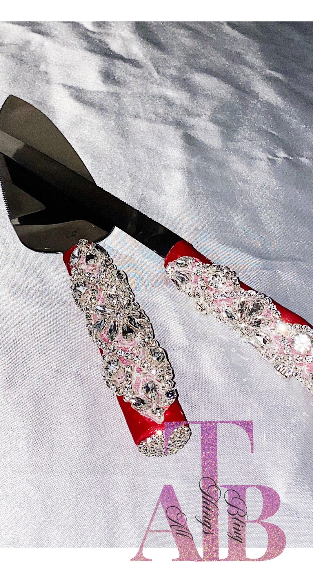 Rhinestone Wedding Cake Cutting Set , Custom Bling Cake Cutting Set - Etsy