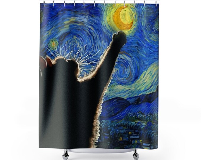 The Starry Night Window Curtain Vincent Van Gogh Starry Night Over ...