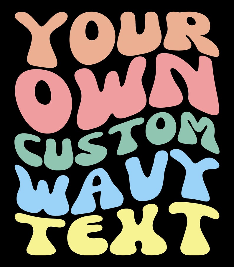 CUSTOM WAVY TEXT Retro Groovy Colorful Personalized Customized - Etsy