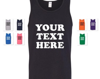 Personalized CUSTOM PRINT Your Own Text on a Tank Top Customized Ultra ...