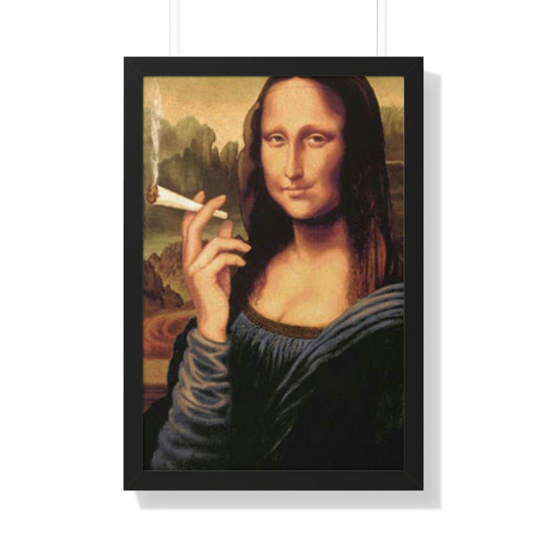 Leonardo Da Vinci MONA LISA Smoking Fine Abstract Art Painting Framed ...