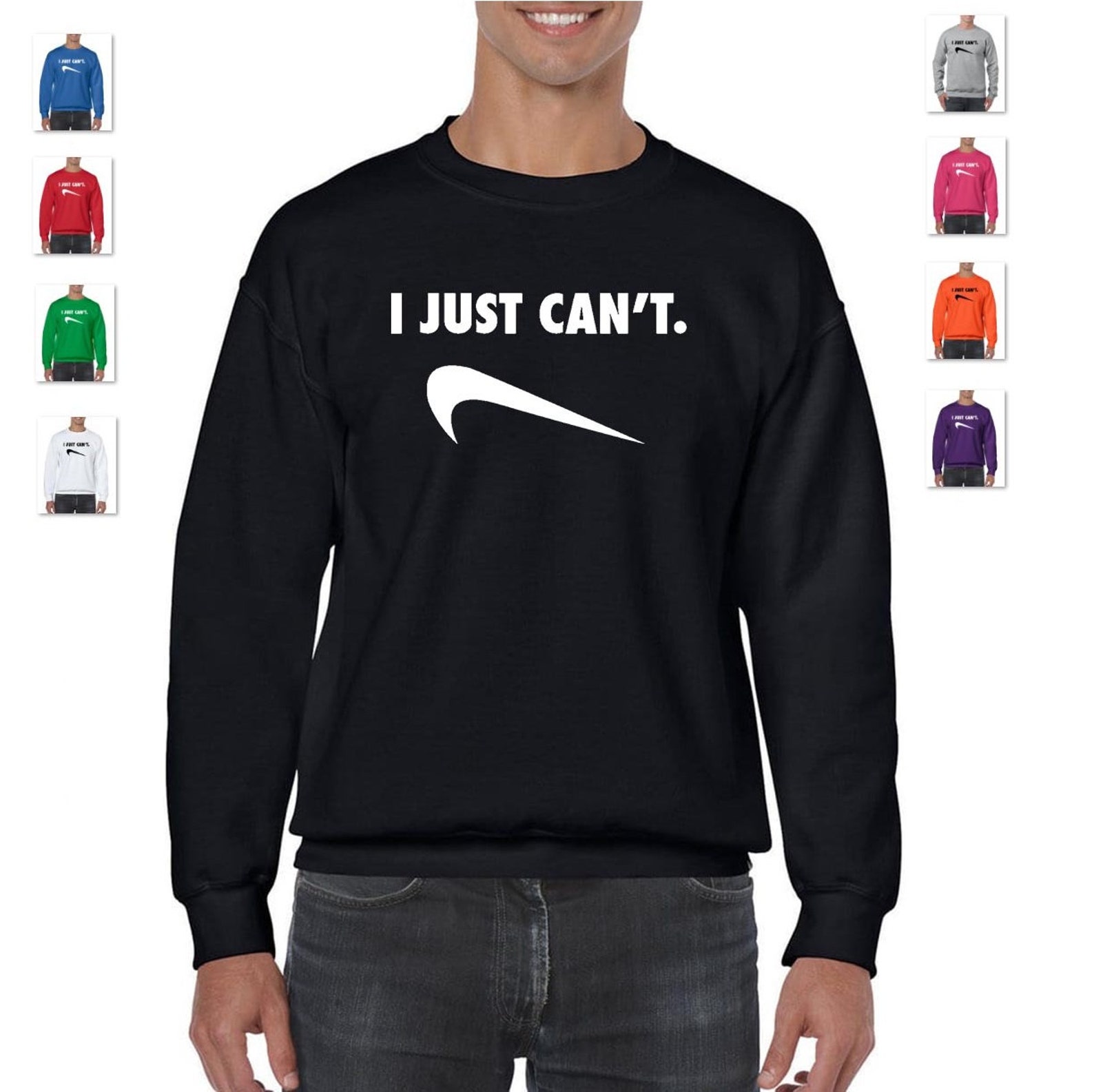 New I JUST CAN'T Nike Spoof Parody Humor Funny Gag Comical | Etsy