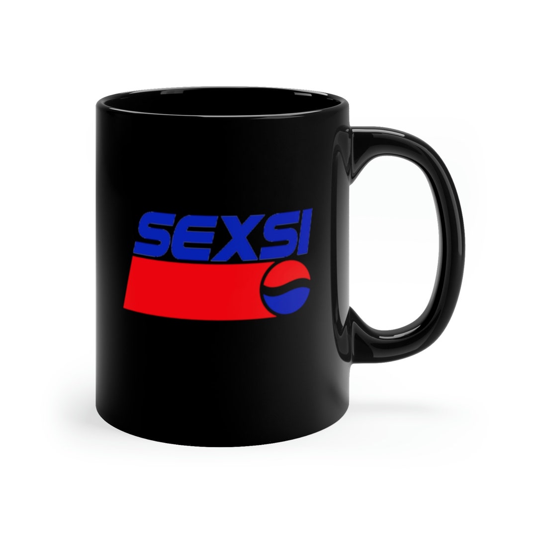 1991 Retro SEXSI SEXY Soda Cola Parody Funny Joke Comical Black Ceramic ...