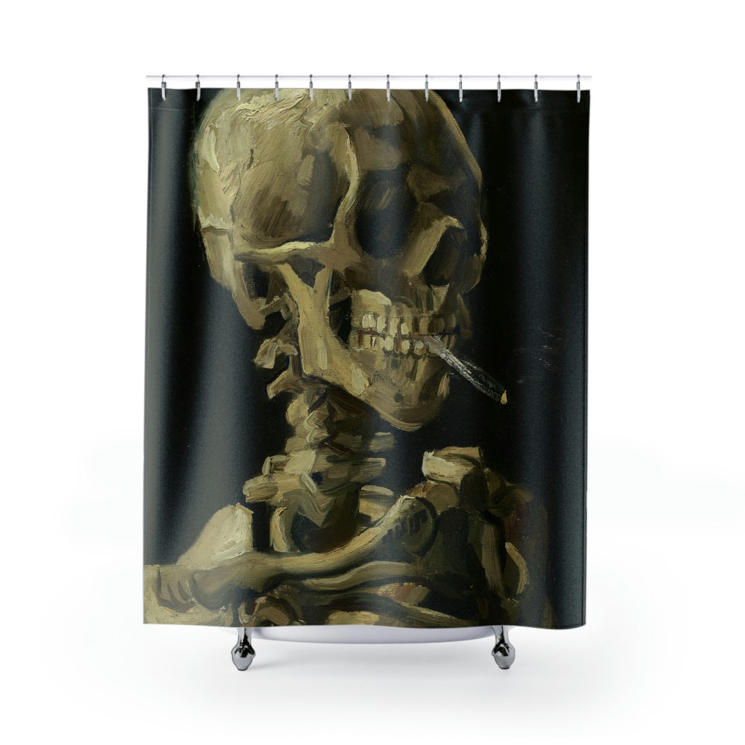 VINCENT VAN GOGH Skull With Cigarette Abstract Fine Art Shower - Etsy