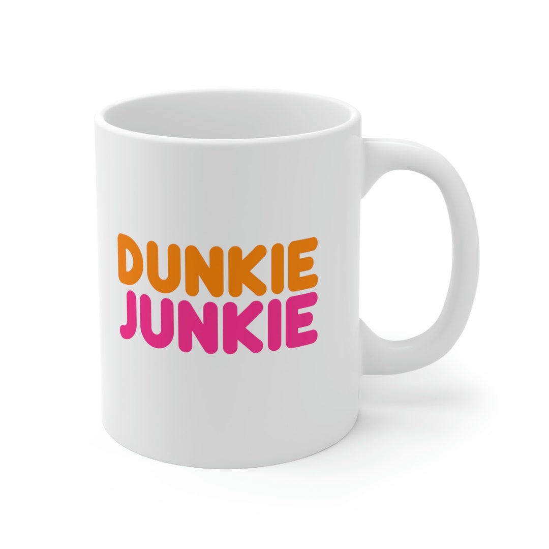 DUNKIE JUNKIE Donuts Dunkin' Parody Coffee Addict Lover Funny Comical ...