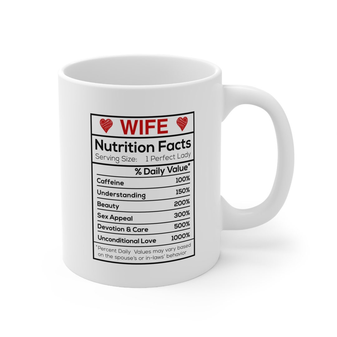 WIFE NUTRITION FACTS Funny Comical Humor Valentine's Anniversary Gift ...