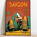 Saigon City Retro Poster Vietnam art print Travel Poster | Etsy