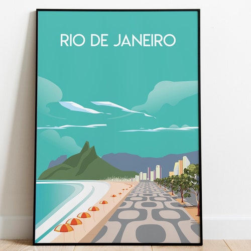 Rio De Janeiro Map Print Minimalistic Wall Art Poster City | Etsy