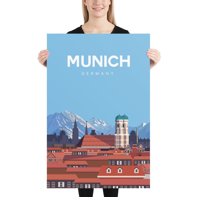 Munich Germany City Travel Poster Vintage Travel Poster - Etsy