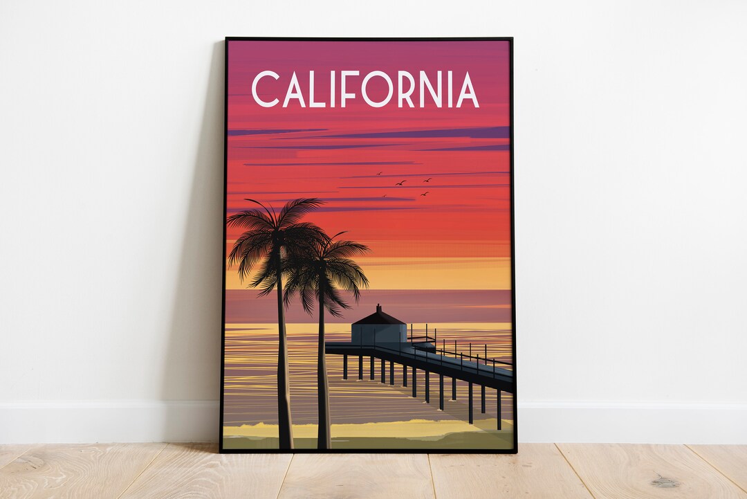 California Travel Poster Wall Décor Sizes: 8×10" ,12×18 18×24" 24×36 ...