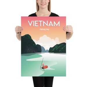 Ha Long Bay Print - Halong Bay Poster - Vietnam Art Print | Travel ...
