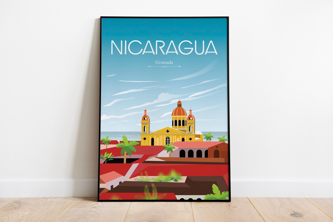 Nicaragua Granada Travel Poster Wall Art Print Digital Art Home ...
