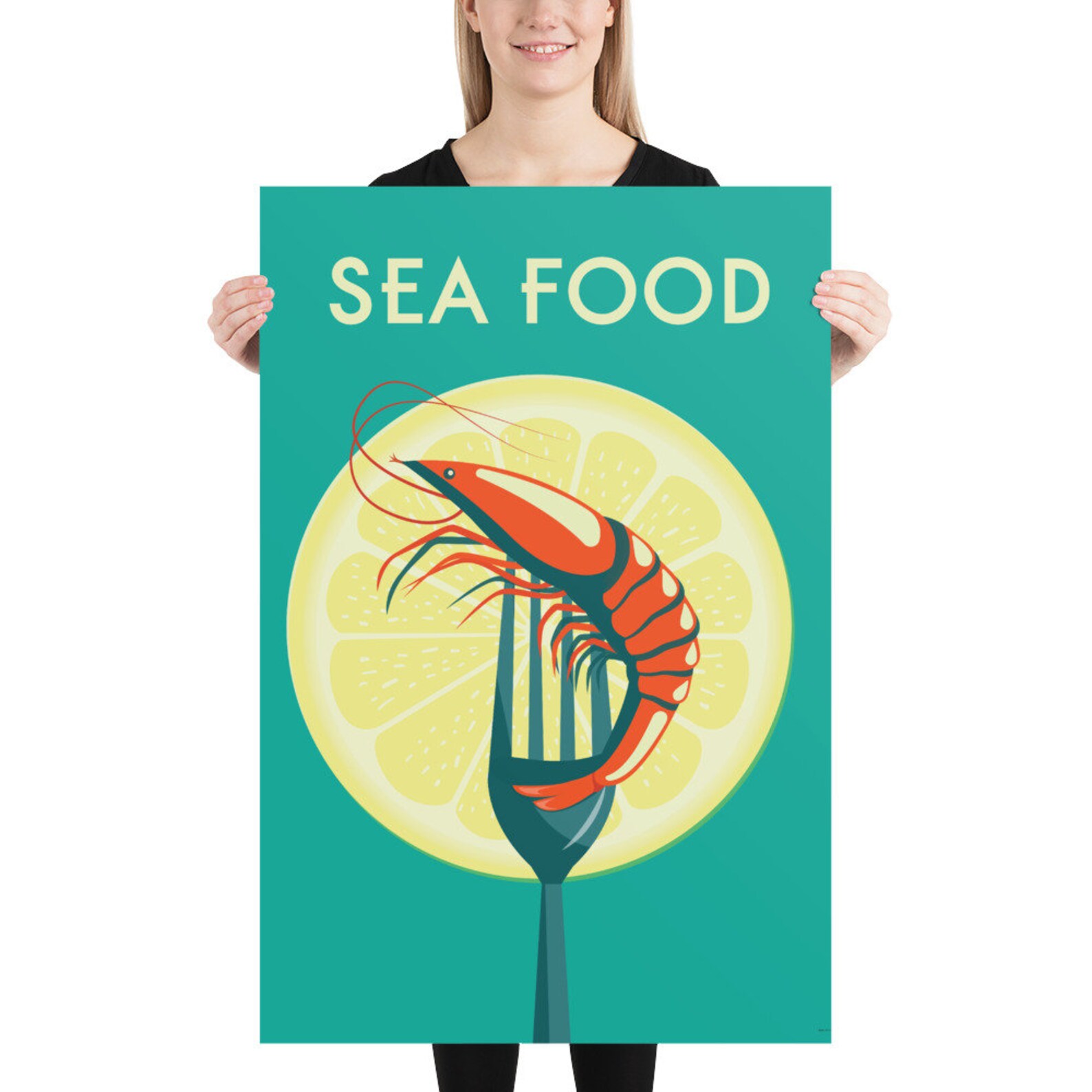 Sea Food Poster Kitchen Shrimp Poster Home Decoration Vintage - Etsy