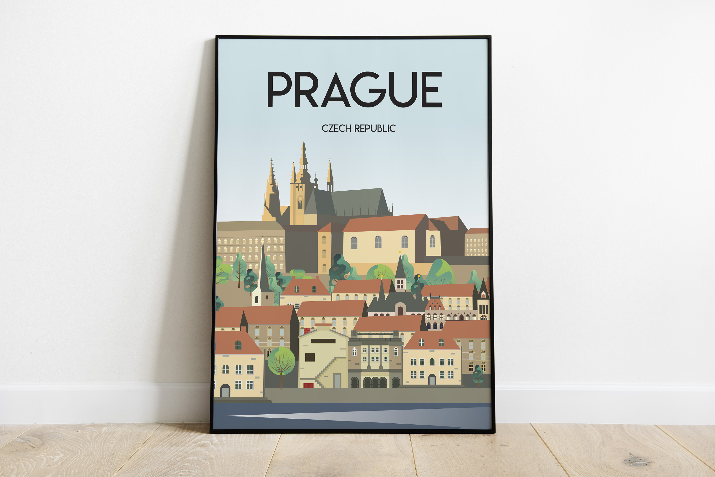 Prague Czech Republic Travel Poster Print Vintage Travel - Etsy