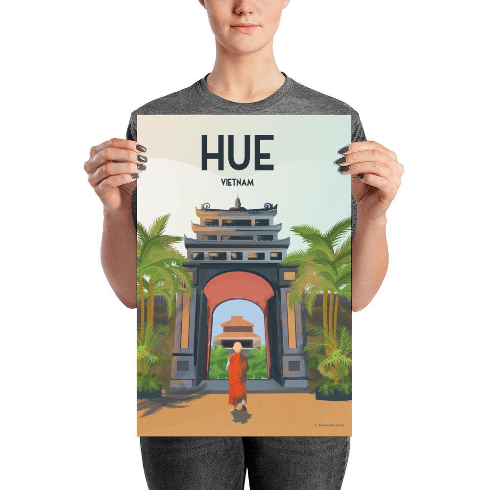 Hue City Vietnam Poster Travel Poster Sizes: (inches) 8x10 12x16 12x18 ...