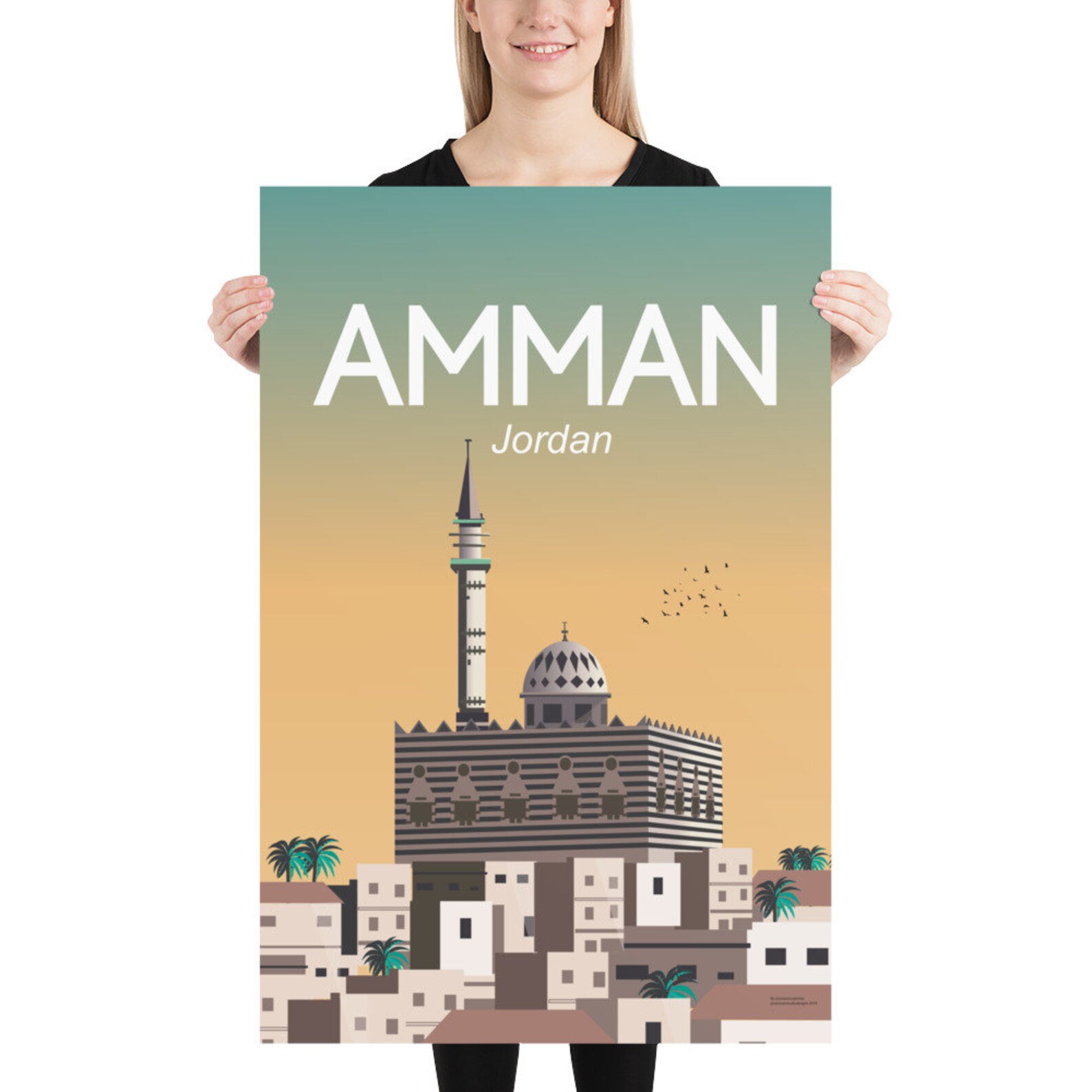 Amman Jordan Travel Poster Wall Art Poster Print Sizes: - Etsy