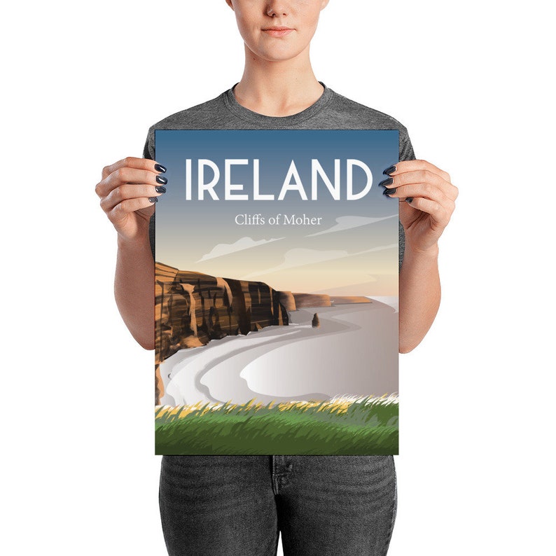 Cliffs of Moher Ireland Travel Poster | Enhanced Matte Paper Perfect ...