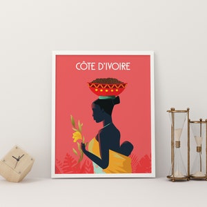 Cote D'ivoire Ivory Coast Travel Poster Travel Poster Wall Art Digital ...