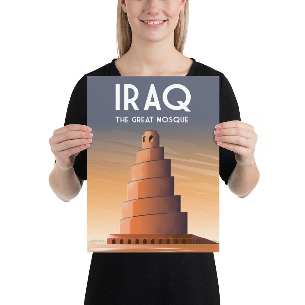 Iraq Travel Poster the Great Mosque Travel Poster Sizes: - Etsy