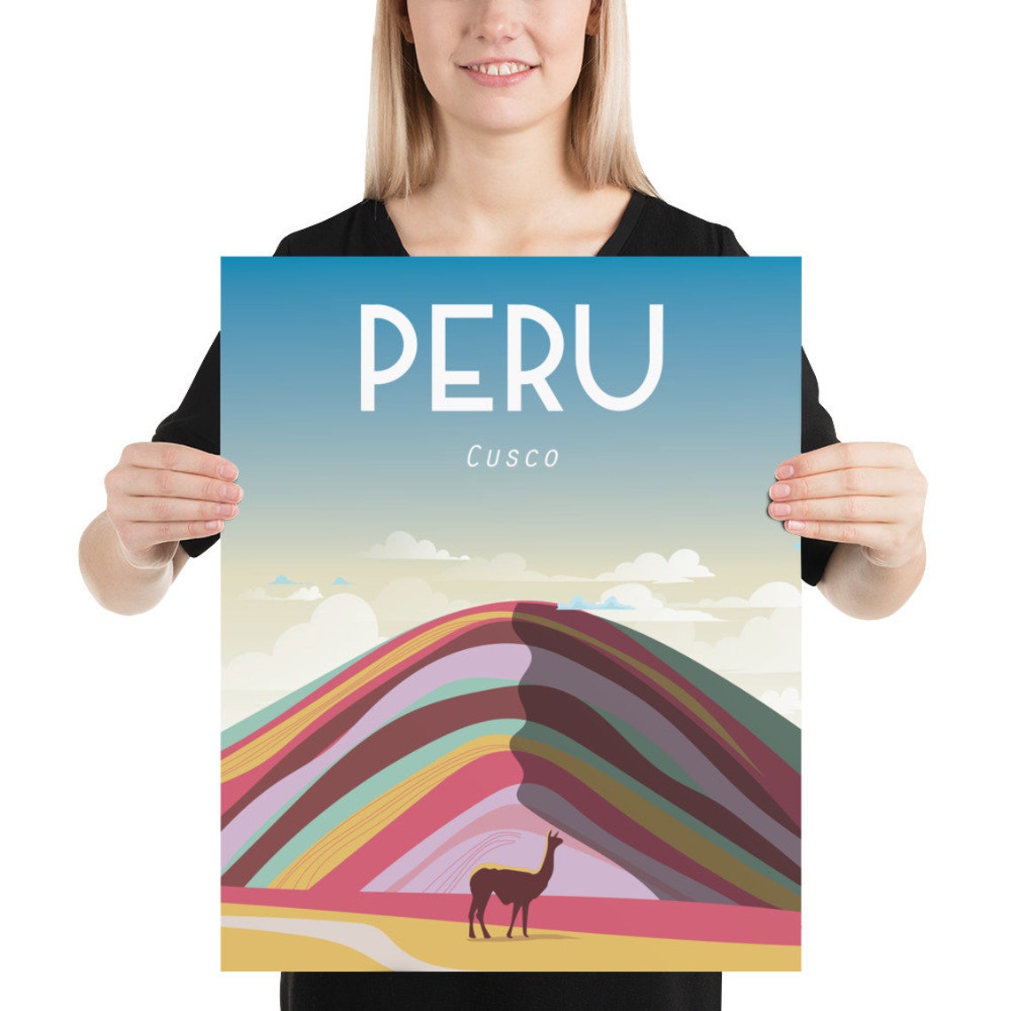 Peru Cusco Travel Poster Wall Art Illustration Travel Poster | Etsy