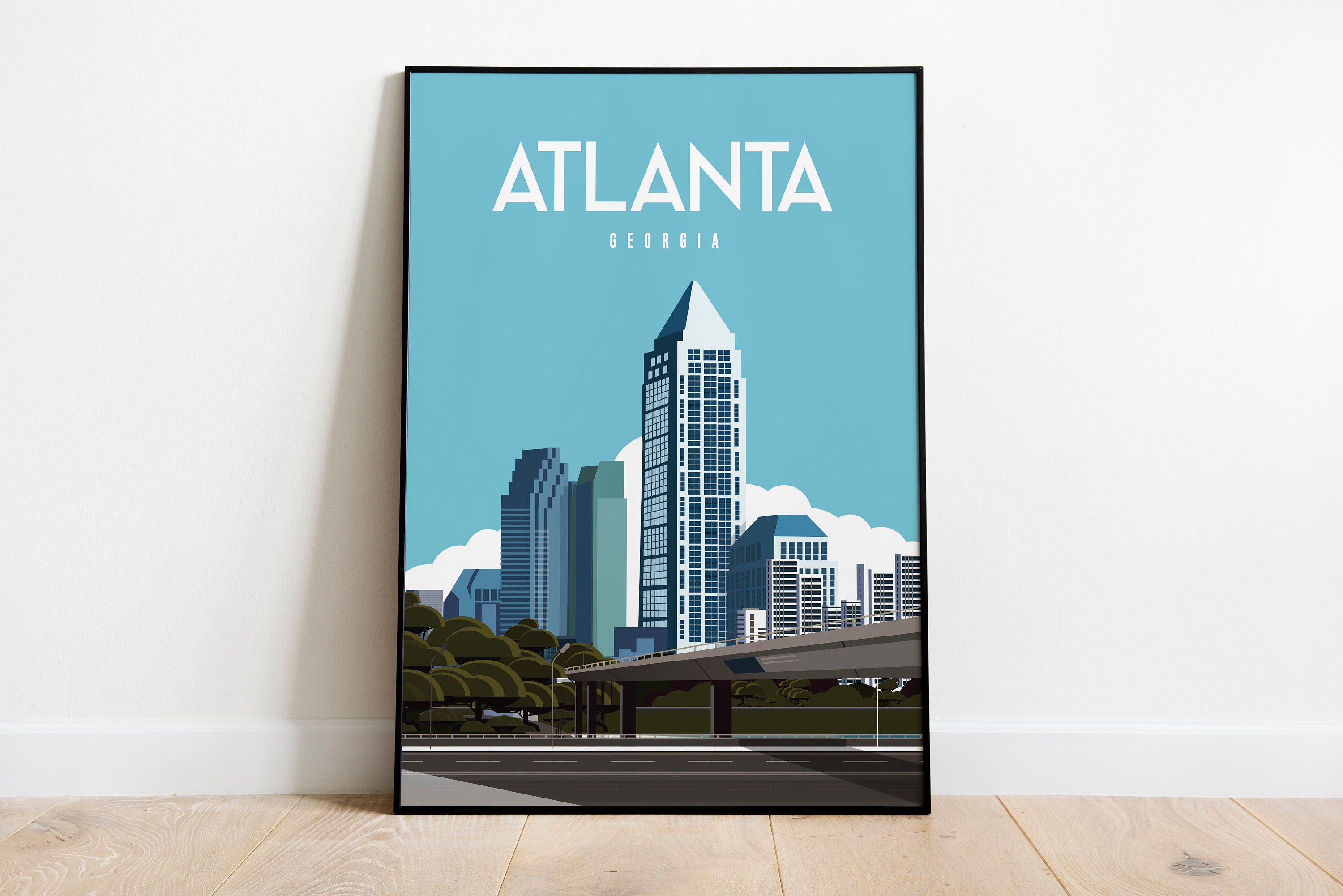 Atlanta Georgia Travel Poster Digital Print, Size 39.5x 49.5 Cm - Etsy UK