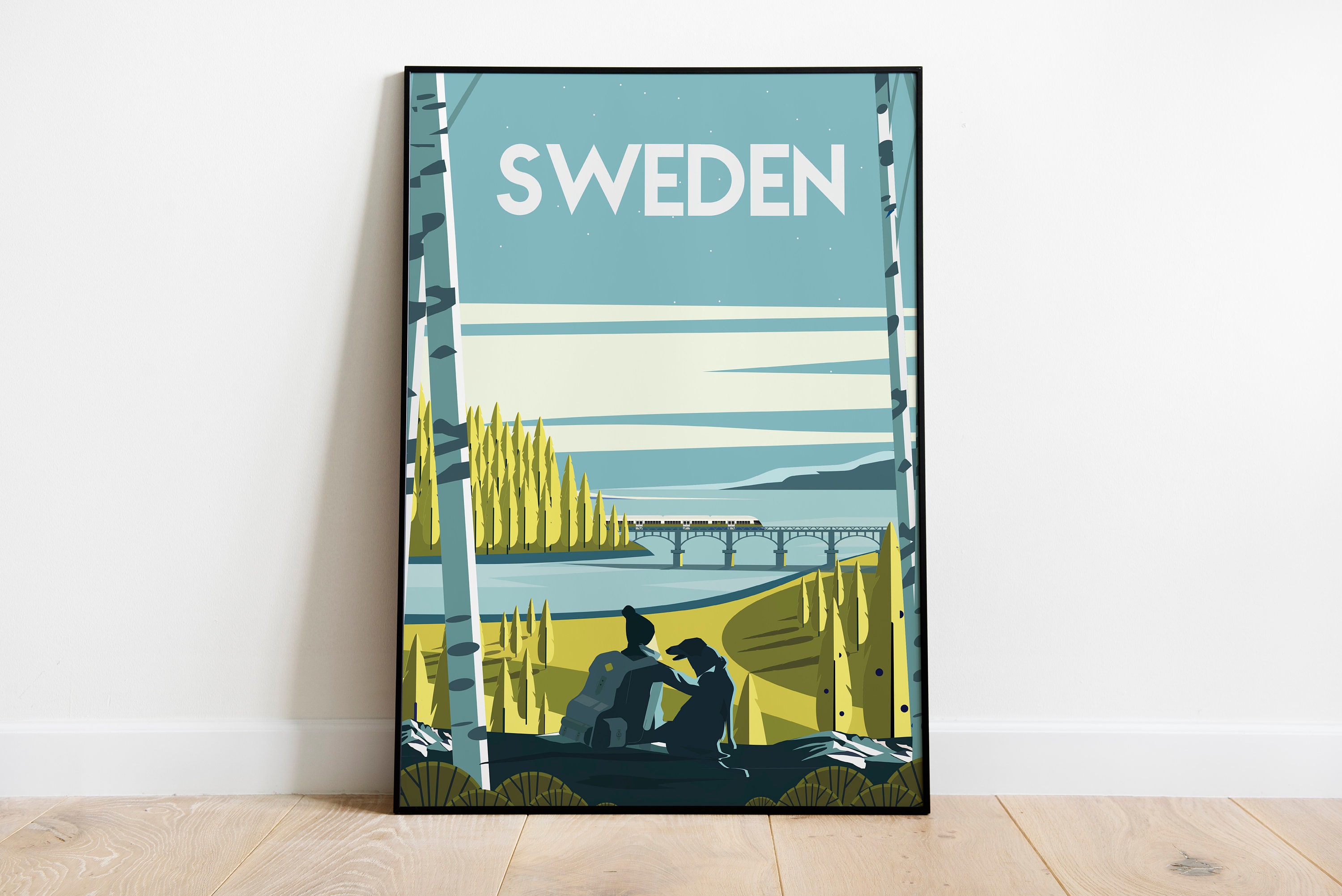 Sweden Travel Poster Vintage Travel Poster Stockholm Print - Etsy