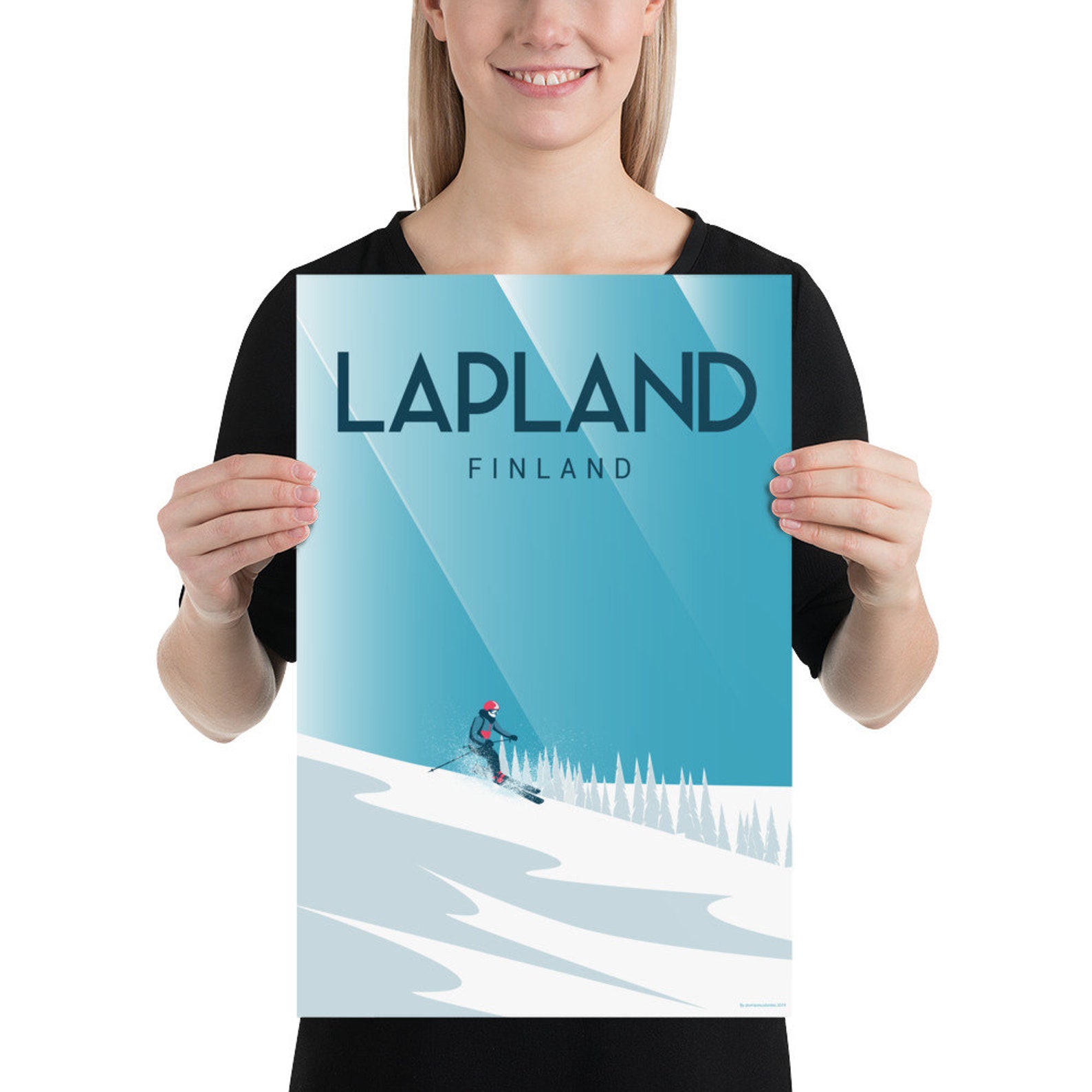 Lapland Finland Travel Poster - Wall Art Print Scandinavia Poster ...