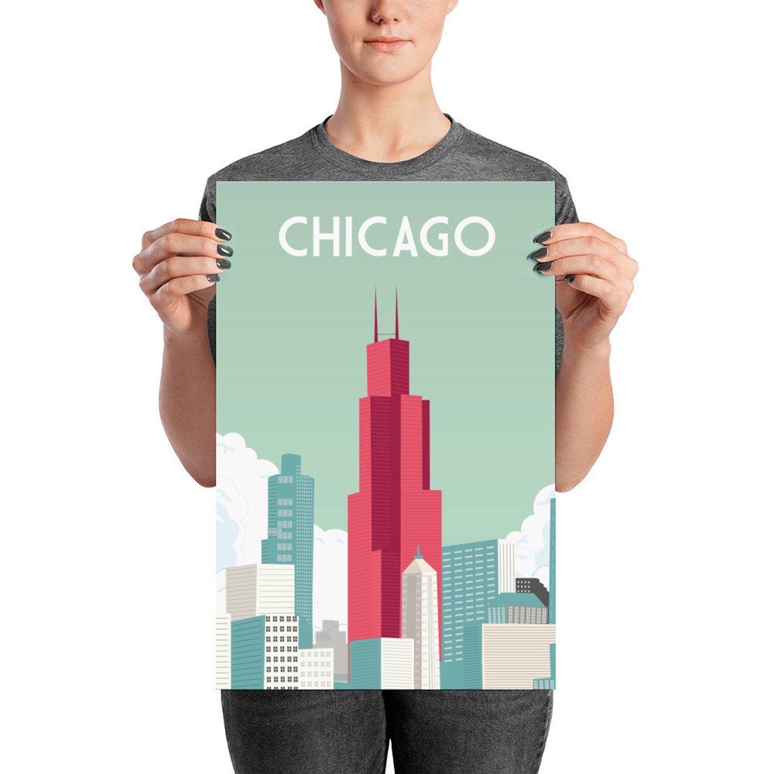 Chicago Illinois | Vintage Travel Poster |chicago Poster | City Poster ...