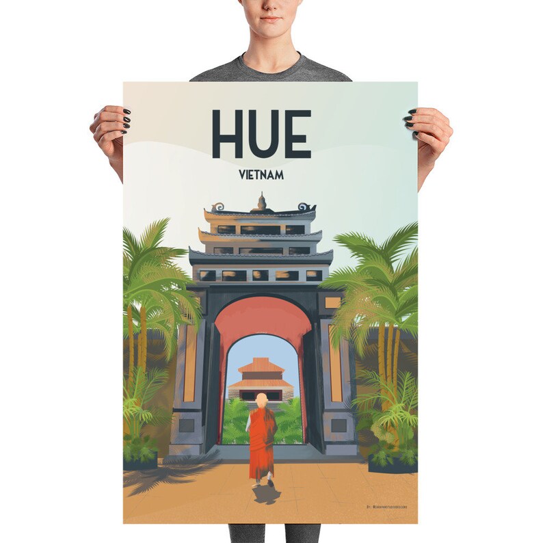 Hue City Vietnam Poster Travel Poster Sizes: inches 8x10 - Etsy
