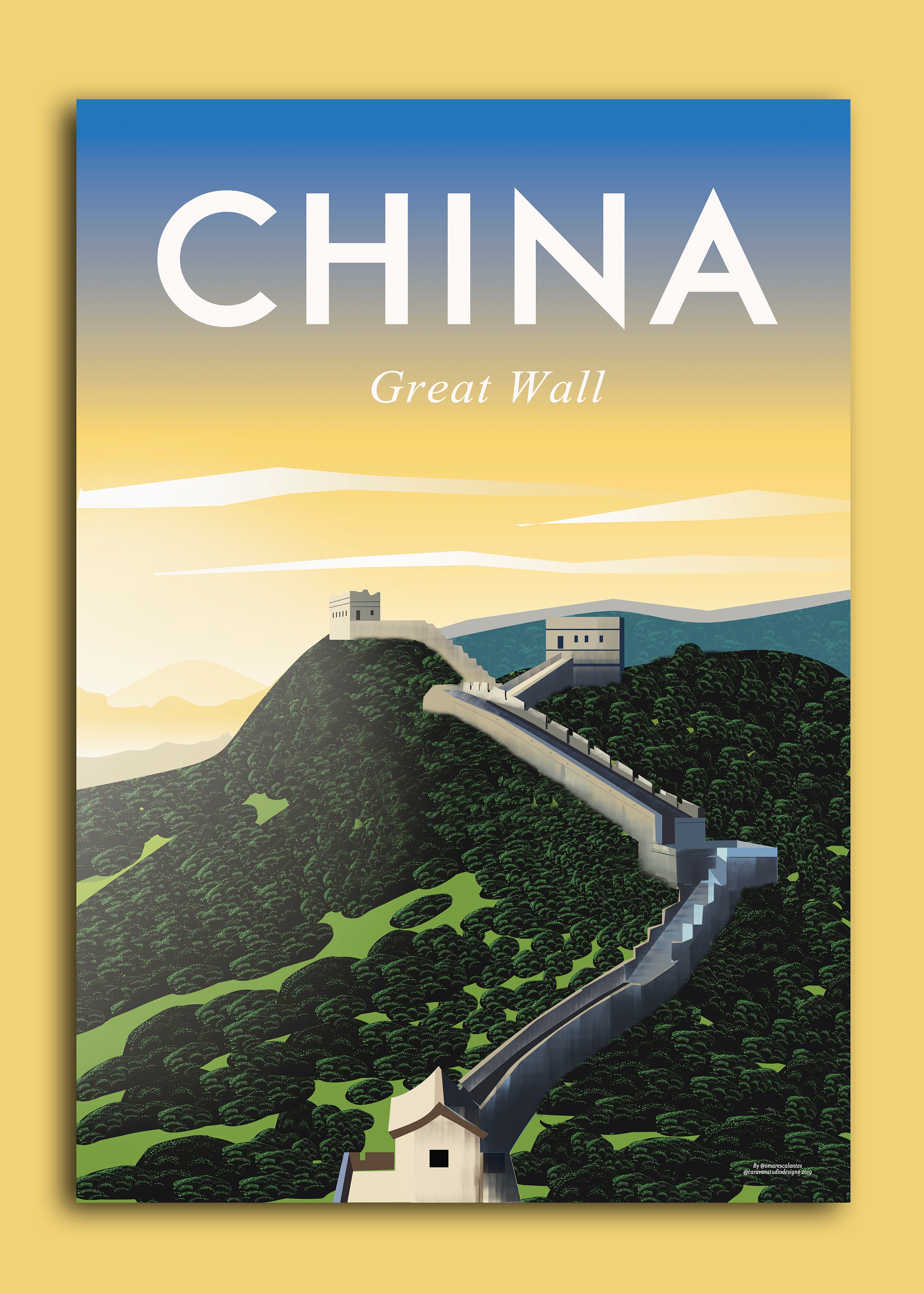 Great Wall of China Print Poster Travel Poster Wall Art Sizes: - Etsy