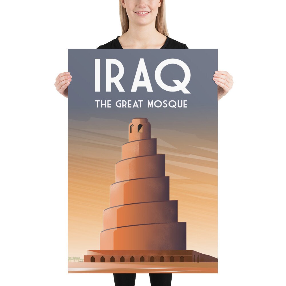 Iraq Travel Poster the Great Mosque Travel Poster Sizes: - Etsy