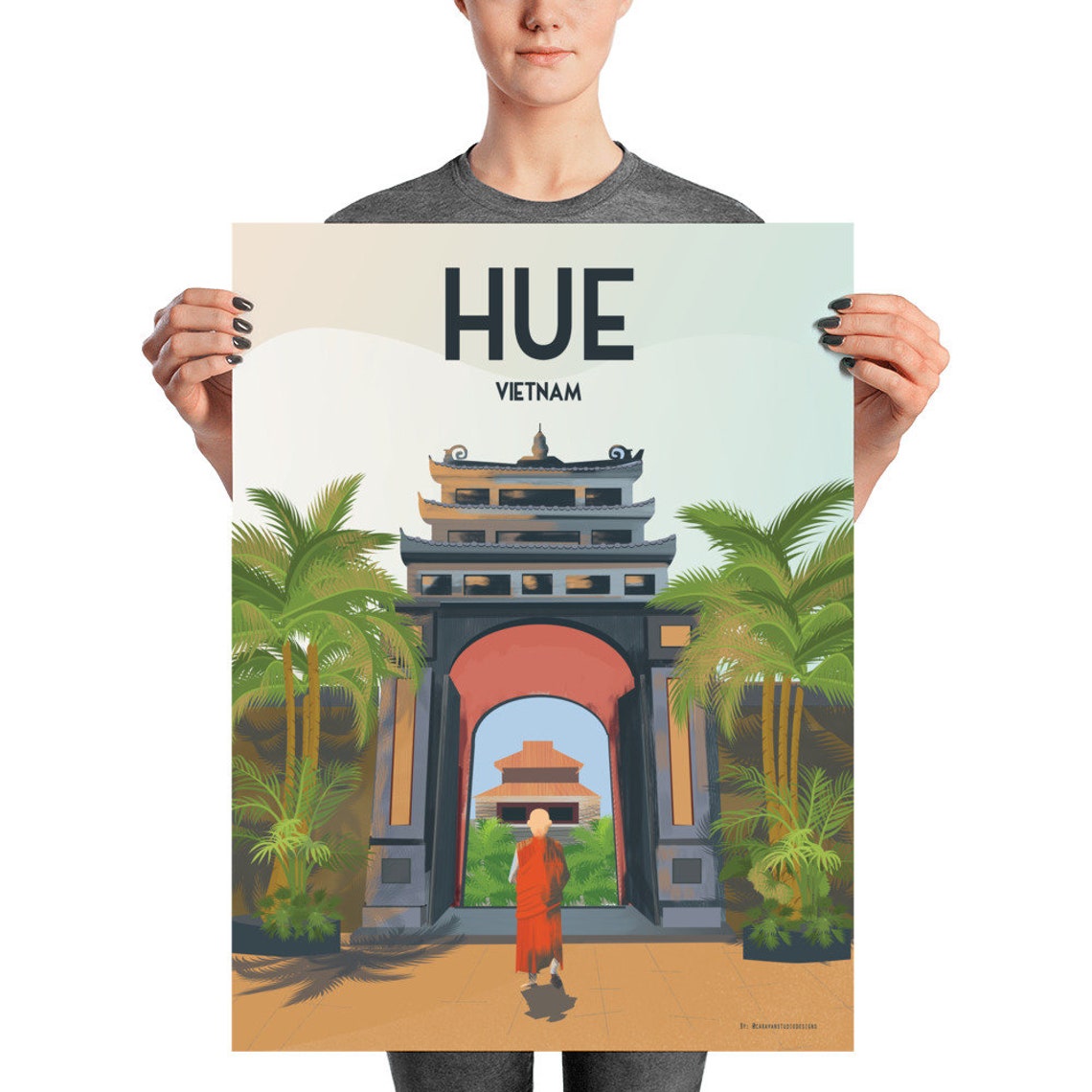 Hue City Vietnam Poster Travel Poster Sizes: (inches) 8x10 12x16 12x18 ...