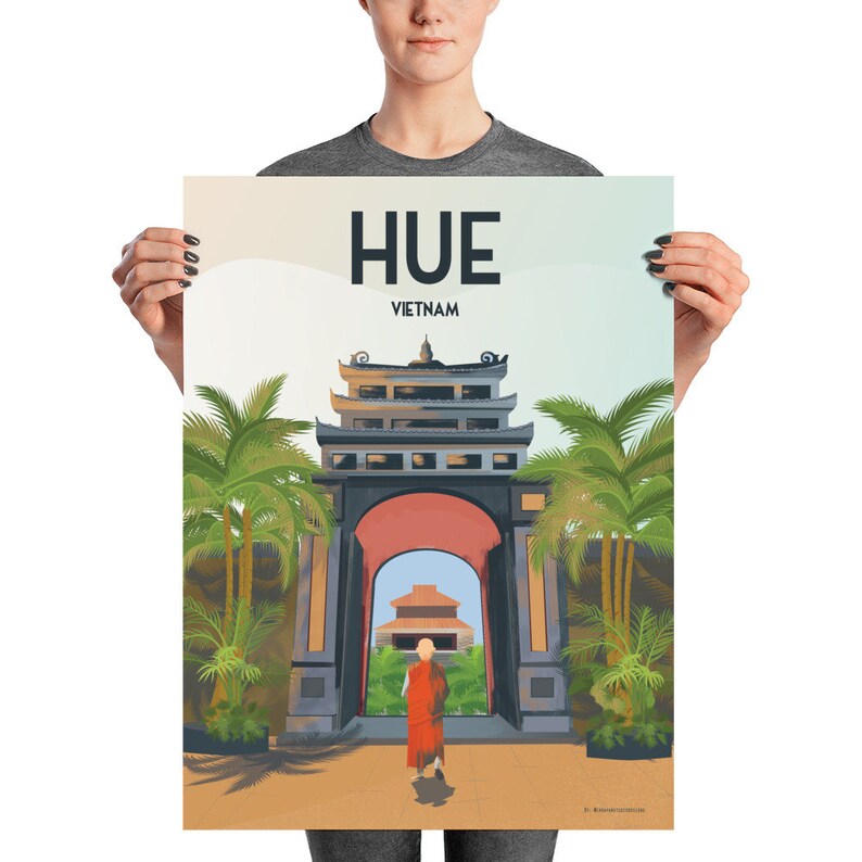 Hue City Vietnam Poster Travel Poster Sizes: inches 8x10 - Etsy