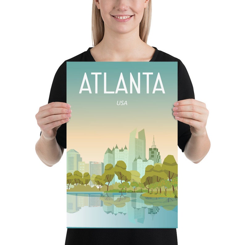 Atlanta Print Atlanta Travel Poster Atlanta Georgia Sizes: - Etsy