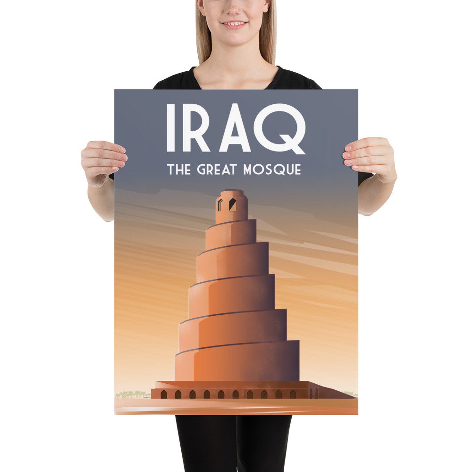 Iraq Travel Poster the Great Mosque Travel Poster Sizes: - Etsy
