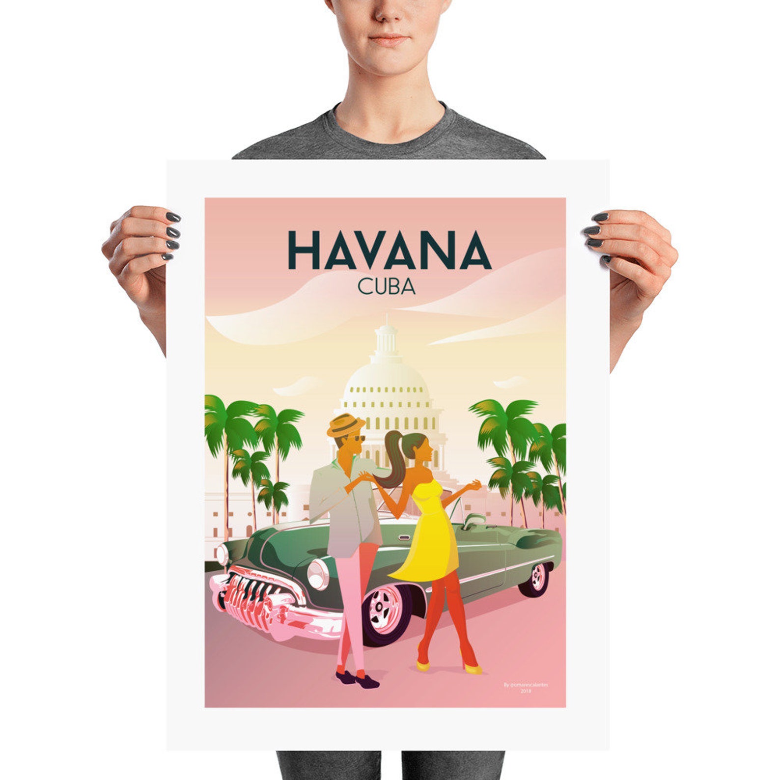 Havana Cuba | Vintage Travel Poster | Home & Living| Wall Décor Sizes ...