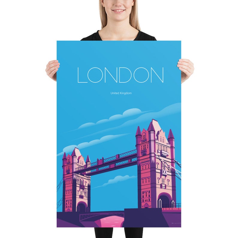 London England Travel Poster London Tower Bridge Print Poster Print ...