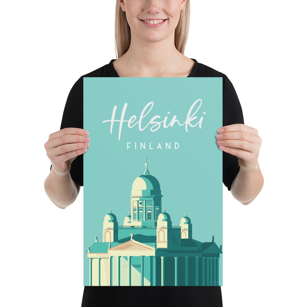 Helsinki Finland Poster Finland Art Print Travel Poster | Etsy