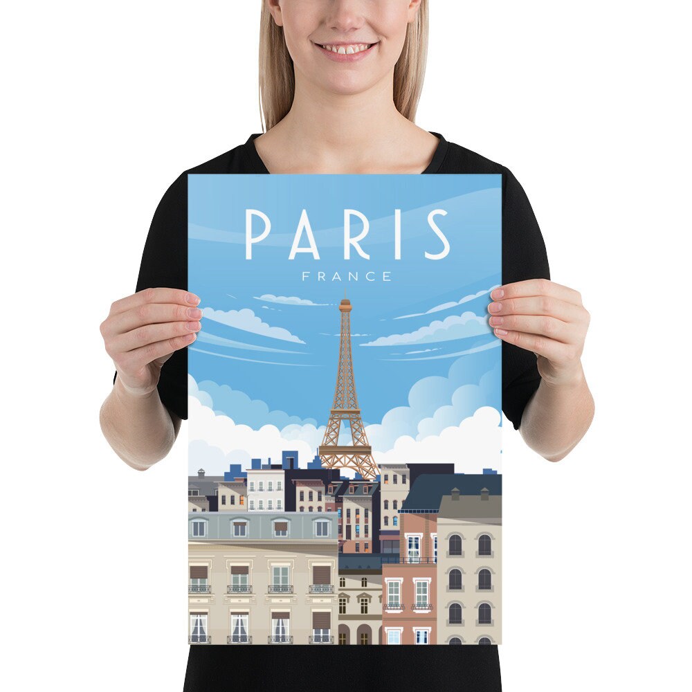 Paris Travel Poster City Travel Poster Paris Eiffel Tower Wall | Etsy